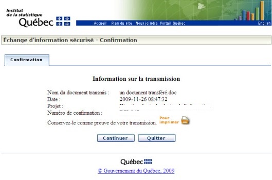 Échange d'information sécurisé - Aide en ligne